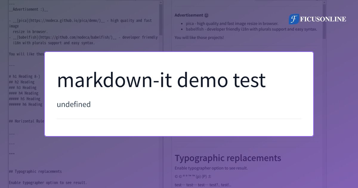 markdown-it demo test - FICUSONLINE F9E
